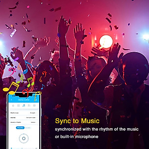 VOLIVO Smart Bluetooth Led Lights 50ft, App Controlled Music Sync Led Light Strips with Remote, 5050 RGB Color Changing Led Lights Strip for Bedroom, Home, TV, Kitchen