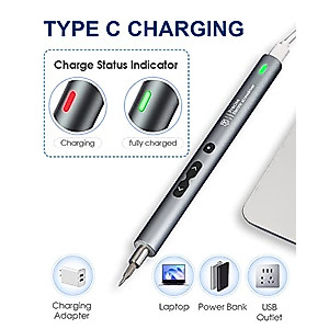 Kingsdun Mini Electric Screwdriver, 51 in 1 Cordless Precision Power Screwdriver Set with 48 Magnetic Bits, Rechargeable Repair Tool Kit with LED Lights for Phones Camera Watch Conputers Laptops Toys