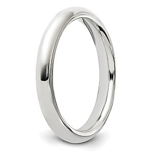 IceCarats 925 Sterling Silver 3mm Comfort Fit Plain Classic Wedding Band Ring Size 6
