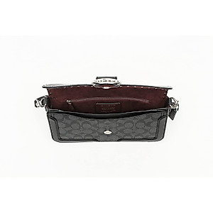 Coach Womens Georgie Shoulder Bag (Colorblock - Rivets - Graphite - Black)