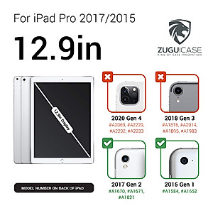 ZUGU CASE 2017/2015 iPad Pro 12.9 inch (Old Model) 1st & 2nd Gen Case Prodigy X, Very Protective But Thin, Convenient Magnetic Stand, Sleep/Wake Cover for Men & Women, Black