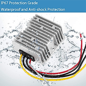 KIE DC DC Converter Regulator Reducer 48V Step Down to 12V 10A 120W Voltage Compatible with Golf Cart Power Module Car Supply Electronic Transformer Volt