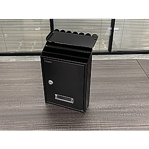 Jssmst Mailboxes Wall Mount with Key Lock – Small Metal Mailboxes Horizontal, 12.4 x 8.3 x 3.05 Inch, Black New