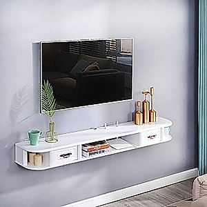 IBOWZ Floating TV Stand Cabinet Wall Hanging Tv Cabinet,Density Board Paint Wall Mounted Media Centre,Living Room Bedroom Background Wall Rack Small Apartment