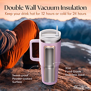 shop4ever My Favorite Niece Gave Me This Tumbler Engraved Insulated Stainless Steel Tumbler with Handle, Lid, and Straw 40 oz. Funny Gift for Aunt or Uncle (Lavender)