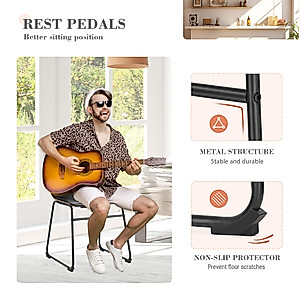 DUMOS Dining Chairs，Kitchen & Dining Room Chairs, PU Leather Cushion and Metal Legs Bar Chairs, Counter Height Bar Stools for Kitchen Island