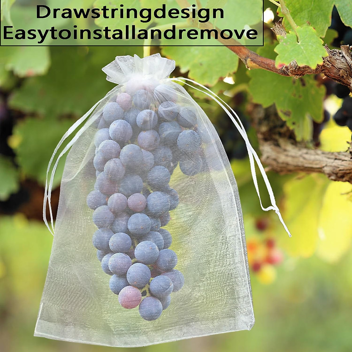 ANSLEY SHOP 50PCS 8x12 Inches Organza Gift Bags with Drawstring Gift Packaging Big Bags (White)