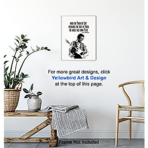 Jimi Hendrix Poster,- Inspirational Wall Art Print - Graffiti Street Art, Urban Home or Wall Decor - Gift for 60's Music, Woodstock Fans, Guitarists, Musicians - 8x10 Quote Photo Picture