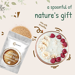 Golden Monk Fruit Sweetener with Erythritol, 4 Pounds - No After Taste - Brown Sugar Substitute, Keto Diet Friendly, Zero Calorie, Natural Sweetener for Drinks, Coffee, Tea, Cookies, No-GMO, Vegan