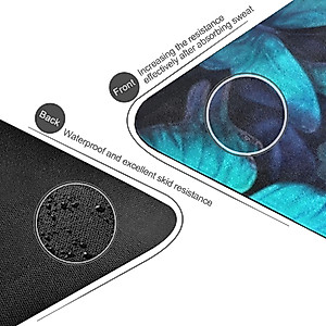 GOODOLD Blue Butterflies Yoga Mat, 71 x 26 Inch Non-slip Yoga Mats Folding Travel Exercise Mat Indoor Outdoor Gym Pilates with Storage Bag for Women Men