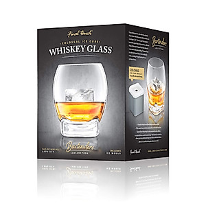 Final Touch Colossal Ice Cube Whiskey Glass & Silicone Ice Cube Mould Set (GS700)