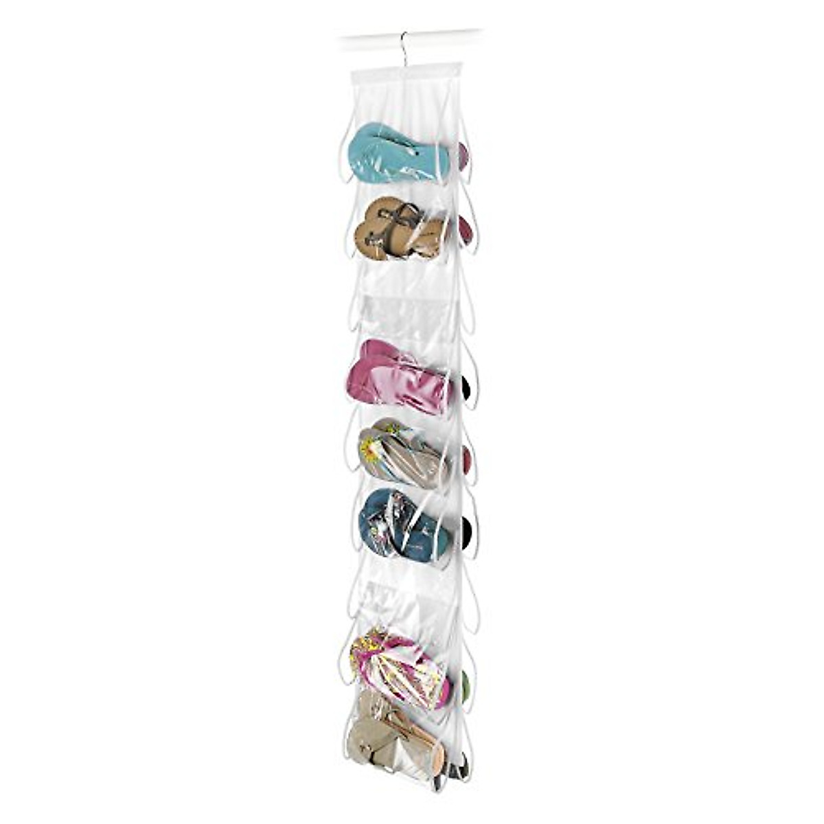 Whitmor White Hanging Shoe File, Clear