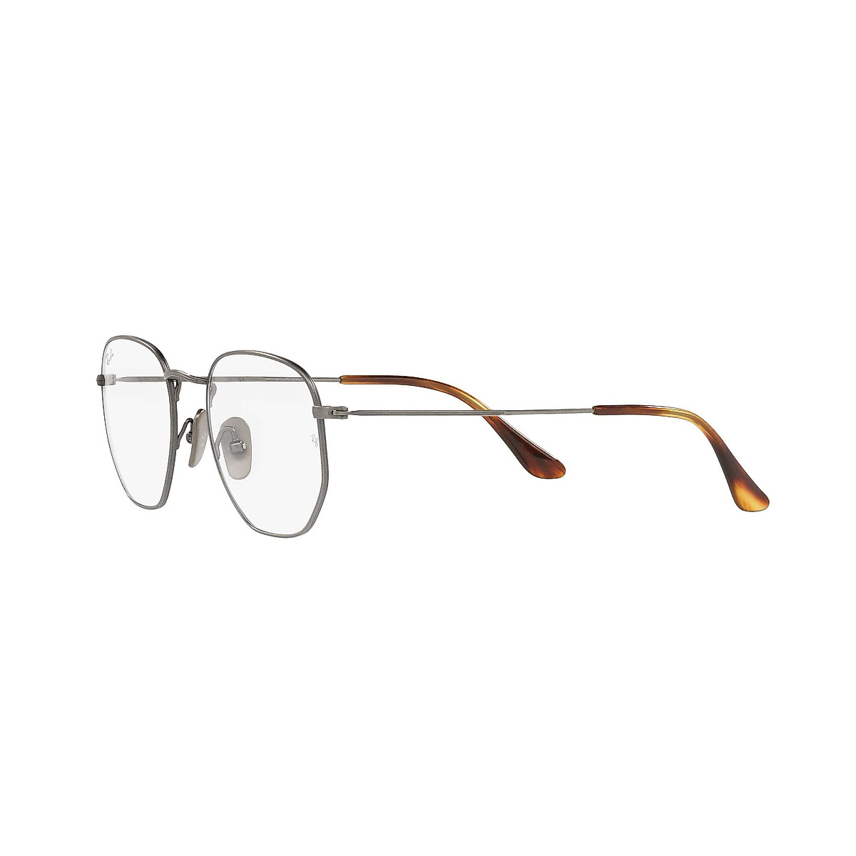 Ray-Ban RX8148V Hexagonal Titanium Prescription Eyewear Frames, Demigloss Gunmetal/Demo Lens, 54 mm