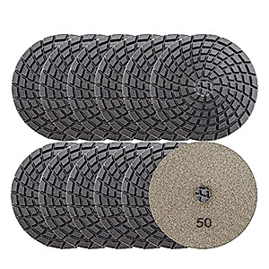 SHDIATOOL 4" Diamond Polishing Pads for Concrete Wet Polish Grit 50(12-Pack)