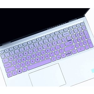 Keyboard Cover for 2022 New Dell Inspiron 15 5510 5515 5518 3510 3511 3515 3520 3525 3530 3535, Dell Vostro 15 3510 5510 5515 Laptop, Dell Latitude 3520 Keyboard Skin Protector, Ombre Purple