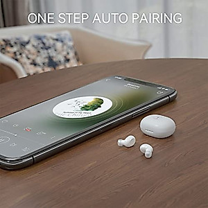 ABRAMTEK Mini Wireless Earbuds for Small Ears, E9 Tiny in-Ear Bluetooth Headphones, ENC Noise Cancelling, Touch Control, USB-C Charging Case, IPX7 Waterproof (White)