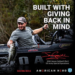 Lew's American Hero Tier 1 Casting Reel, 9+1 Stainless Steel Ball Bearings, 7.5:1 Gear Ratio, Right-Hand Retrieve, Multicam