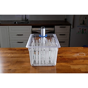 LIPAVI Sous Vide System Model NXC10-UNIR - with C10 Container, N10X Rack and an Universal lid - fits virtually any sous vide machine up to 2.755 inches (70mm) in diameter
