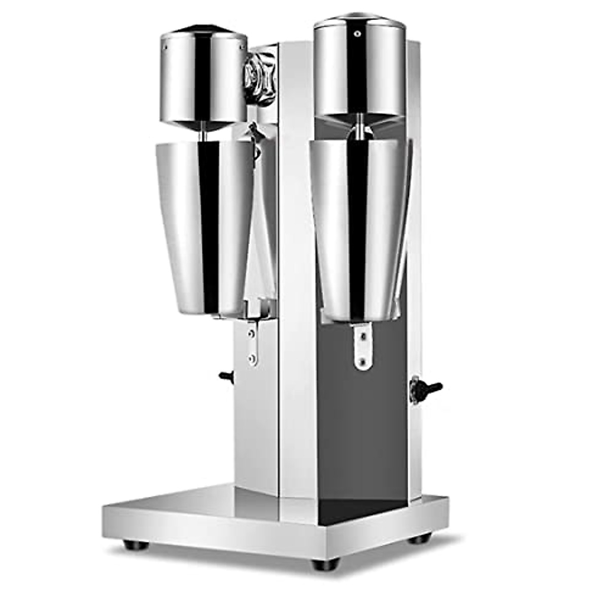 Milkshake Maker Machine Commercial Milk Shake Maker Mixer, Milkshake Machine Electric Drink Mixer, Double Head Milkshake Blender Stainless Steel Two-Speed 110V 180W