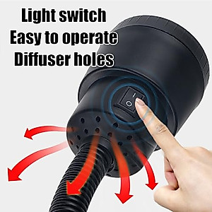 SHHUAOIL Led Machine Light Magnetic Light Chassis Optional LED Light 360° Arbitrary Bending Lamp Head with On/Off Switch Double Plated Hose for Rig Lighting Workshop Lighting(3W-24v,Switch Magneti