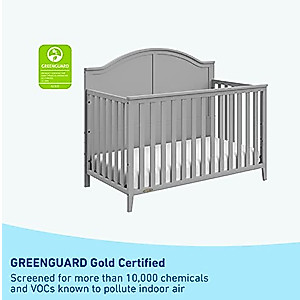 Graco Wilfred 5-in-1 Convertible Crib (Pebble Gray) – GREENGUARD Gold Certified, Converts to Toddler Bed and Full-Size Bed, Fits Standard Full-Size Crib Mattress, Adjustable Mattress Support Base