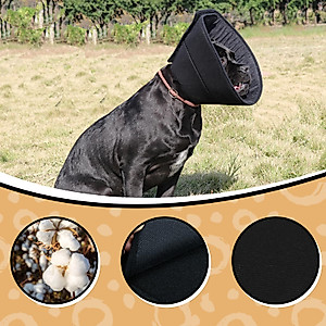 WZ PET Adjustable Dog Cat Cone,Soft Recovery Cat Cone Collar,Dog Protective Collar for Cats,Puppy and Dogs,Black,Large