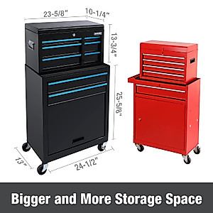 WORKPRO 24.5 Inch 5-Drawer Rolling Tool Chest with Wheels, Sliding Metal Drawer Rolling Tool Storage Cabinet, Removable Toolbox Organizer for Workshop, Garage