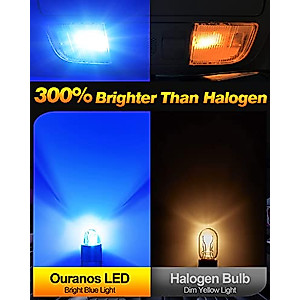 Ouranos 194 LED Bulb Blue No Polarity 168 T10 2825 LED Light Bulb for Car Interior Dome Map Door Courtesy License Plate Lights, Car Interior Atmosphere Blue Light Bulb
