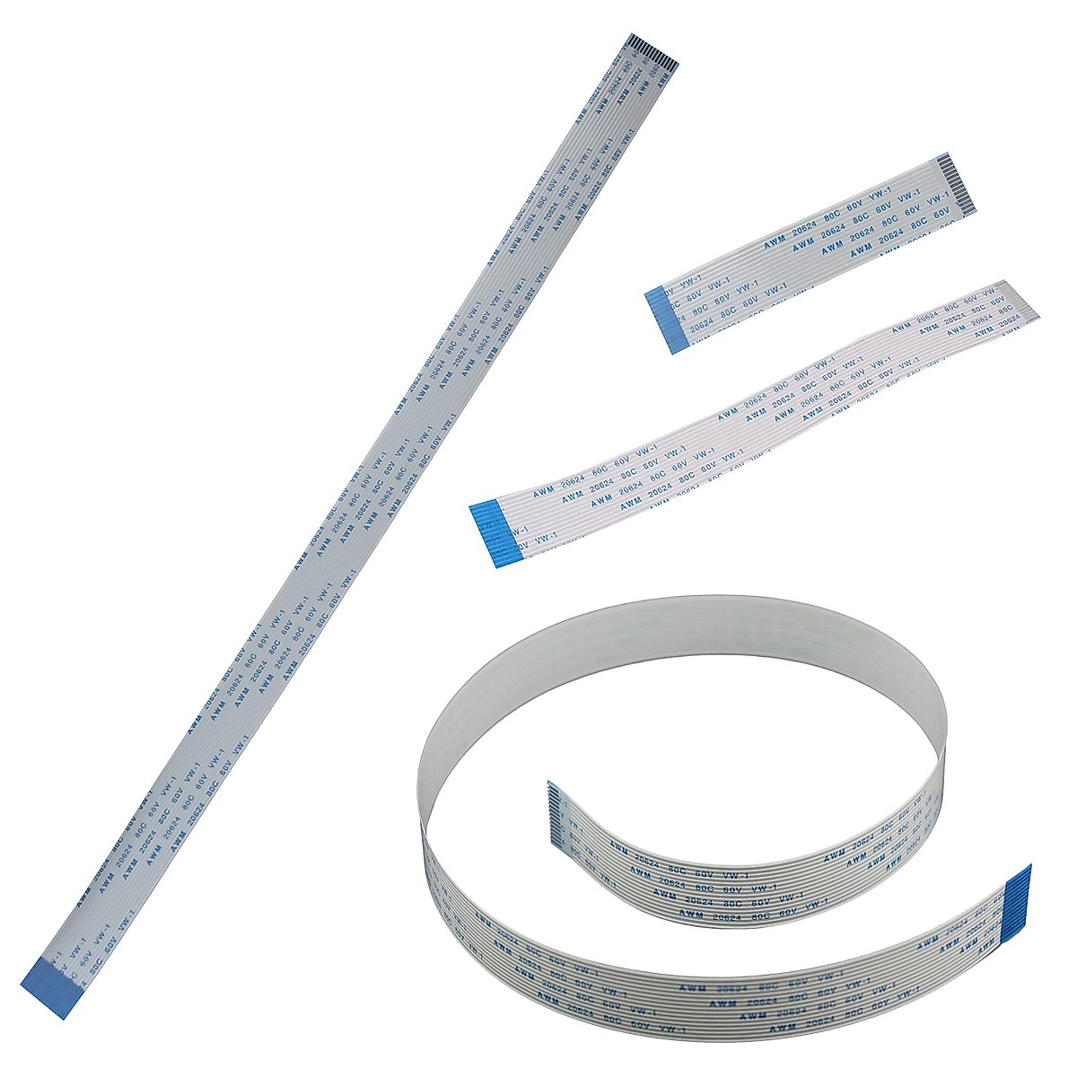 A1 FFCs - Sample Pack Flex Cable for Raspberry Pi Camera - White 8, 15, 30, and 50cm