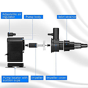 AquaMiracle Aquarium Powerhead Pump Circulating Water Pump 135 GPH for 10-40 Gallon Aquariums with Aerating Features