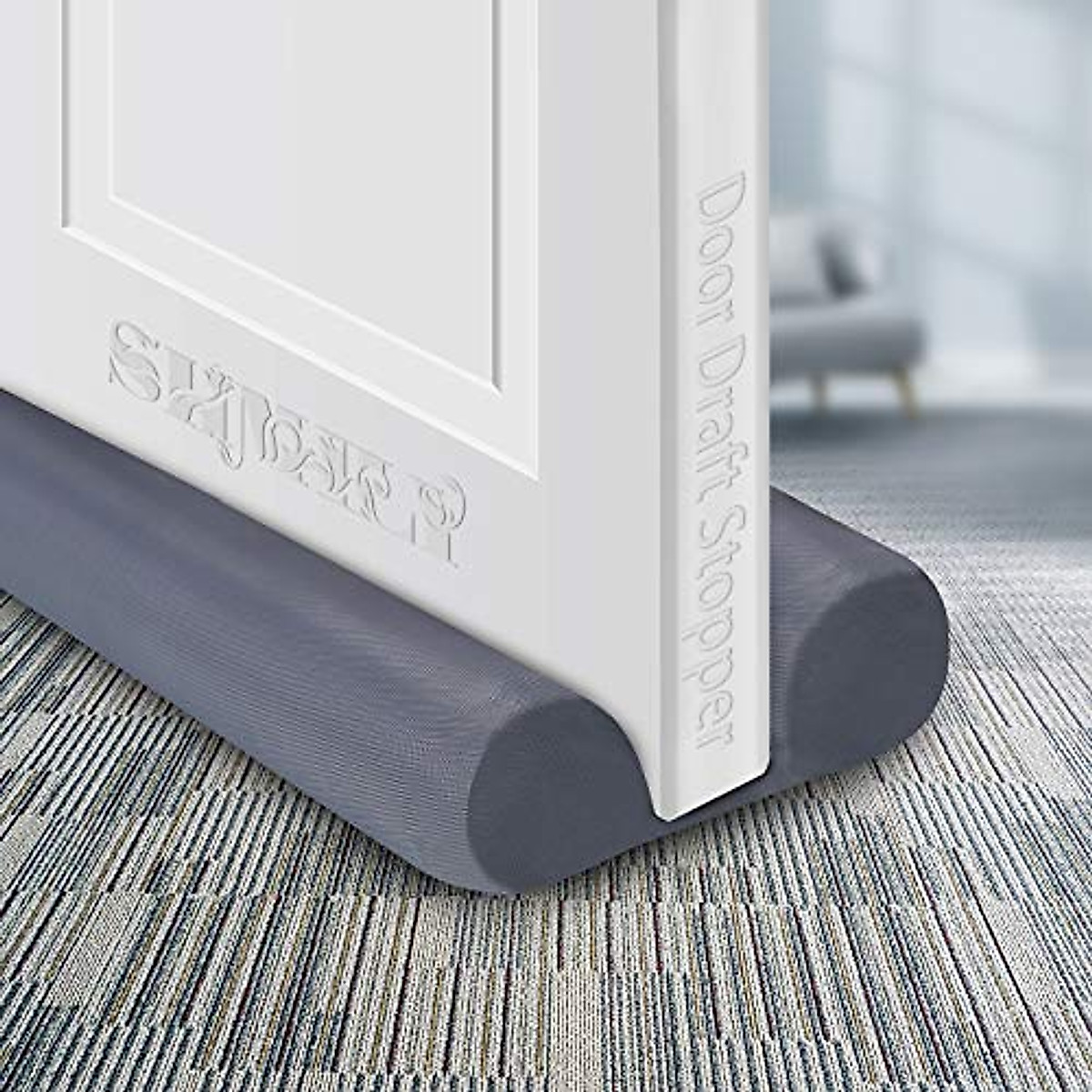 SHMILY Draft Stopper: Adjustable 32"-38", Blocks 1.5" Gap, Multi-Proof & Blocks Light/Noise (Grey)