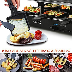 Artestia Raclette Table Grill,1200W raclette grill,Korean BBQ Grill Electric Indoor 2 in 1 Korean Bbq Grill,Cheese Raclette with Grill Stone and Non-Stick Reversible Alumin