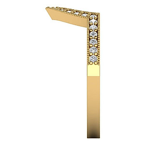 0.25 ct Round Cut Clear Simulated Diamond 14k Yellow Gold Stackable Wedding Engagement Promise anniversary Band Sz 8.25