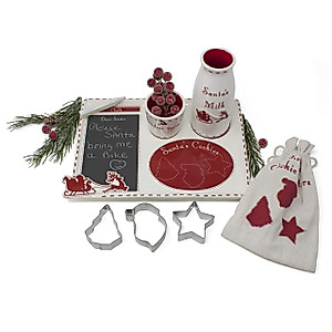 Child to Cherish Santa's Message Christmas Plate Set with Cookie Cutters, Santa plate, Santa milk jar, and Reindeer Treat Bowl