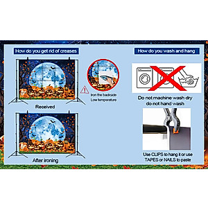 Halloween Backdrop for Photography 7x5FT Halloween Full Moon Night Background Horrible Pumpkin Lantern Maple Leaf Halloween Theme Baby Shower Birthday Party Decoration Photo Booth Props