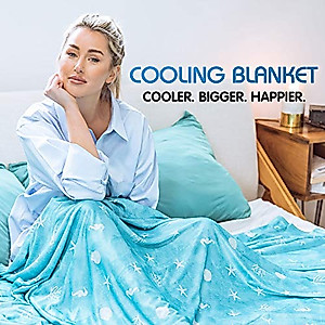 Cooling Blanket with Double Sided Cold Effect, King Size Lightweight Breathable Summer Oversize Coastal Theme Blankets for Bed, Transfer Heat to Keep Body Cool for Hot Sleepers Night Sweats, 108“x90”