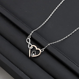 FOTAP Baptism Gift On Your Baptism Gift Baptism Jewelry Newborn Gift Double Heart Pendant Necklace Thank you Gift (Your Baptism NC)