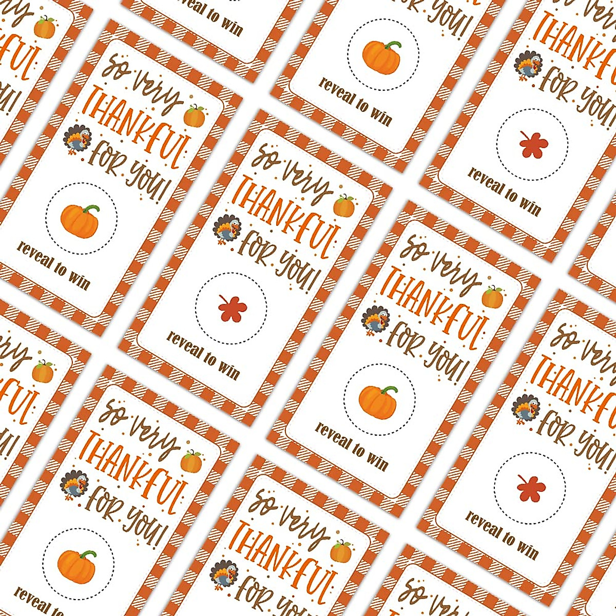 REWIDPARTY Fall Party Scratch Off Game Cards（32 PCS） Thankful for You Scratch Off Cards Thanksgiving Raffle Tickets Drawing Prizes for Family Kids Adults Thanksgiving Dinner Party Games Supplies