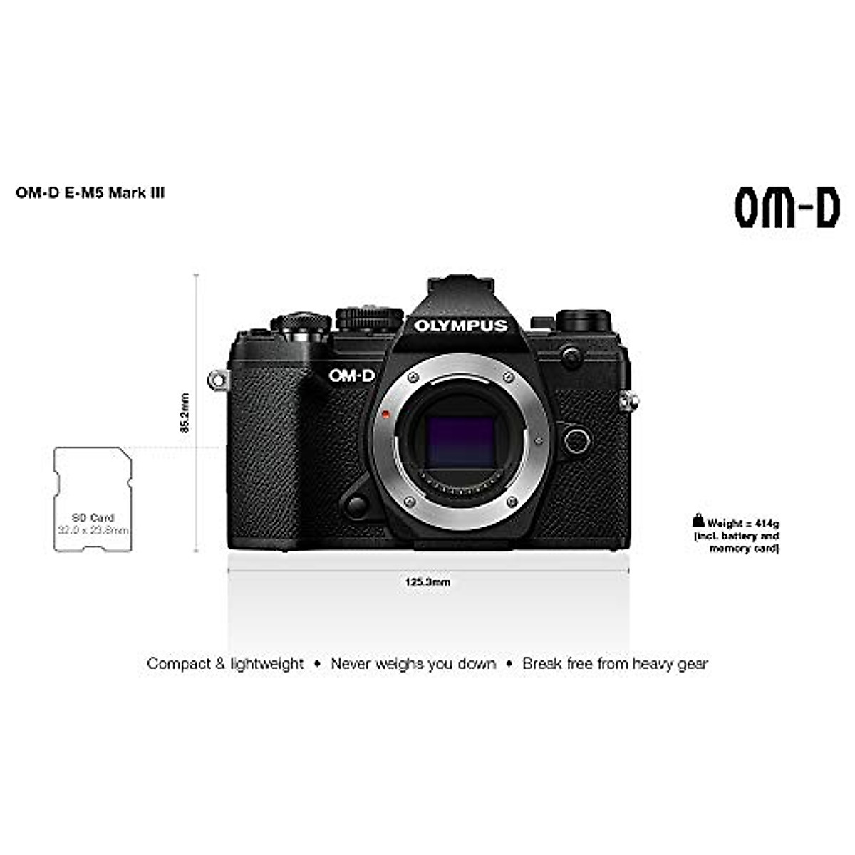 Olympus OM-D E-M5 Mark II Body Mirrorless Digital Camera [Black]International Version (No Warranty)