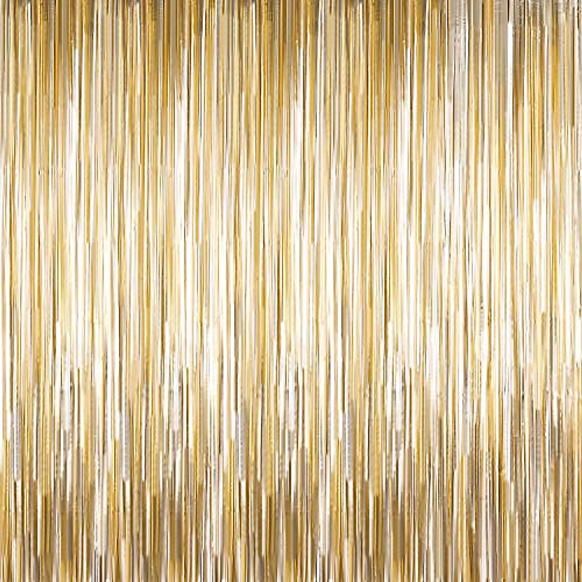 4 Packs Photo Booth Backdrops Foil Curtains Metallic Tinsel Backdrop Curtains Door Fringe Curtains for Wedding Birthday Christmas Halloween Disco Party Favour Decorations (Matt Light Gold)