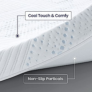 BedStory 3 Inch Firm Mattress Queen Size - Extra Firm Memory Foam Bed Topper - Back Pain Relief - High Density Cooling Gel Foam Mattress Pad with Skin-Friendly Cover - CertiPUR-US Certified