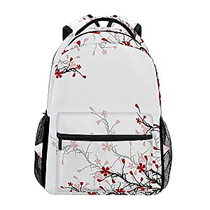 ALAZA Japanese Cherry Blossom Sakura Large Backpack for Girls Kids School Women Personalized Laptop iPad Tablet Travel School Bag with Multiple Pockets for Men Women College