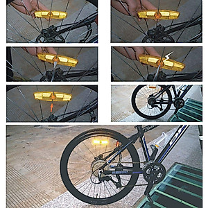 EORTA 4 Pieces Bicycle Wheel Spoke Reflector Night Safety Riding Bike Warning Light Reflector Bike Decoration Accessories for Mountain Bike Road Bike, Yellow and White