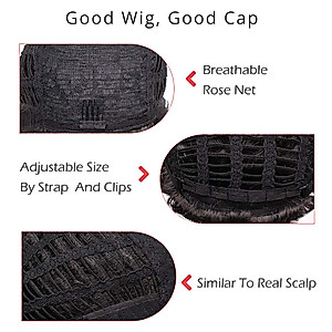 RUISENNA Short Hair Wig Synthetic Curly Wig for Black Women Short Black Pixie Cut Wigs Heat Resistant Fiber Hair Wigs