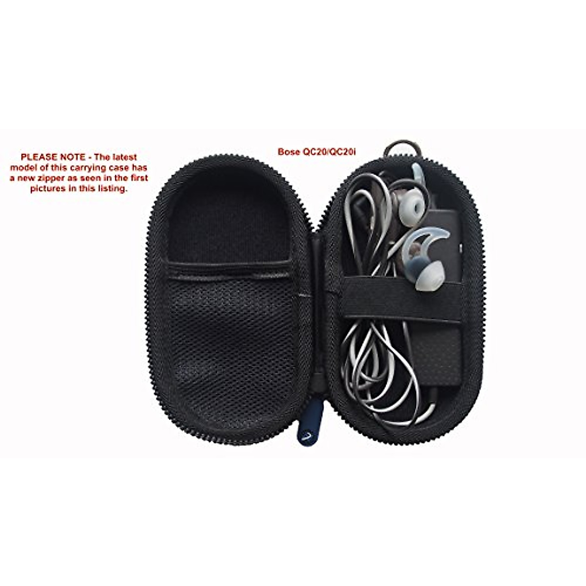 DNPRO-ANC Carrying case Compatible with Bose QuietComfort 20 (QC20/QC20i), Bose SoundSport in-Ear, Bose SoundSport Wireless, B&O H3 ANC, Sennheiser CX700 and Many Other Earphones (PU Leather Black)