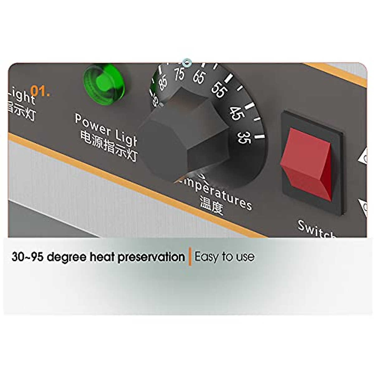 220V Commercial Food Warmer,1000W Electric Countertop Table Steamer,Stainless Steel Soup Pot,Automatic Food Soup Heat Preservation Machine,Multifunction Warmer Machine for Restaurants,30~95℃ (2 P