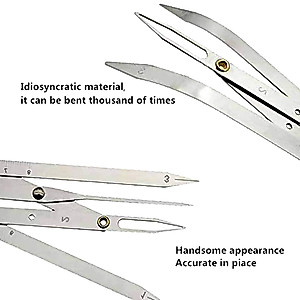 Dr.Pedi Eyebrow Golden Ratio Caliper Stencil with Flexible Arms Microblading Permanent Makeup Reusable DIY Tattoo Ruler Measurement Symmetrical Tool Foldable, Silver, 2 Piece Set