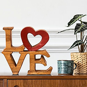 Decozen Handcrafted Solid Wood Sculpture from Daughter, Son, Husband - Ideal for Home, Mantel, Fireplace, and Foyer Decor - Tabletop Accent