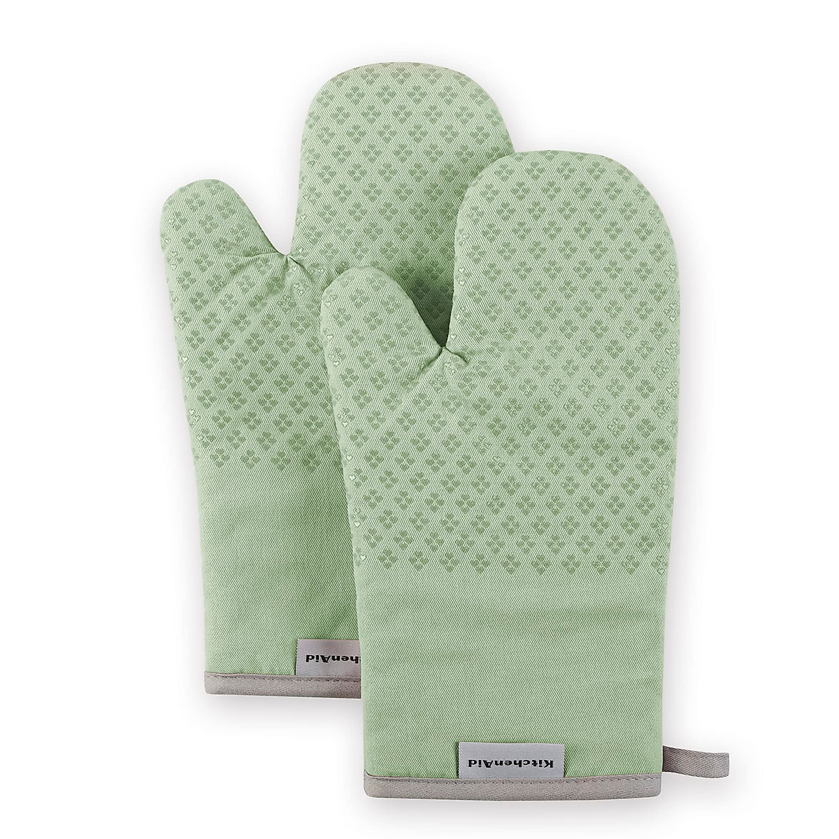 KitchenAid Asteroid Oven Mitt Set, 7"x12.5", Pistachio Green, 2 Piece