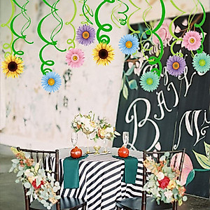 Anor Wishlife 30Ct Autume Summer Spring Sun Flower Hanging Swirl Decorations,Themed Birthday Party,Party Supplies,Ceiling Decorations for Girls,Boys,Kids, Bedroom,Classroom,Baby Shower